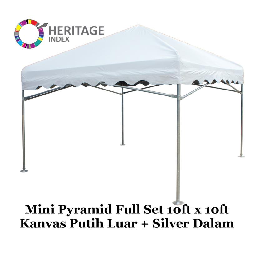 Full Set Siap Pos Khemah Piramid 20 x 20 Kanopi Kanvas Korea UV Pyramid ...