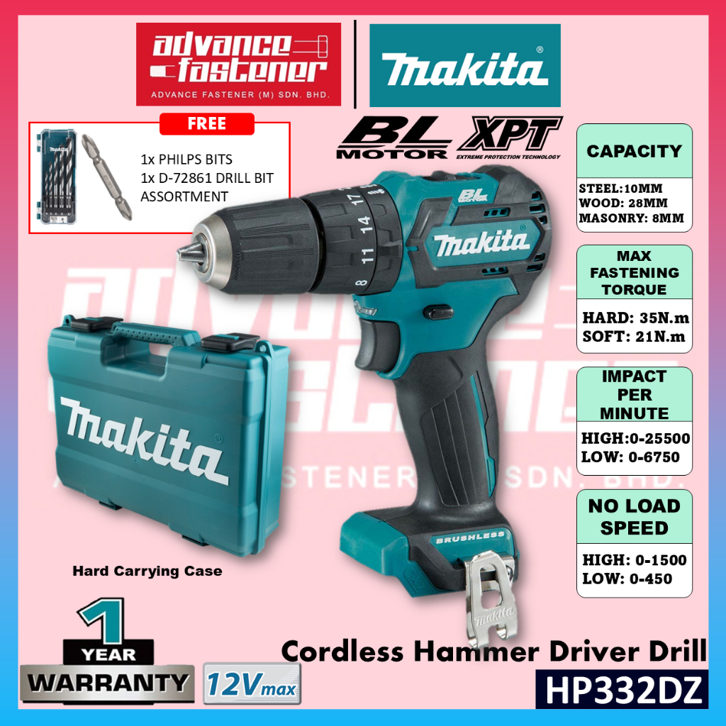 MAKITA 12Vmax Hammer Driver Drill / Impact Driver DF333 HP333 TD110 ...