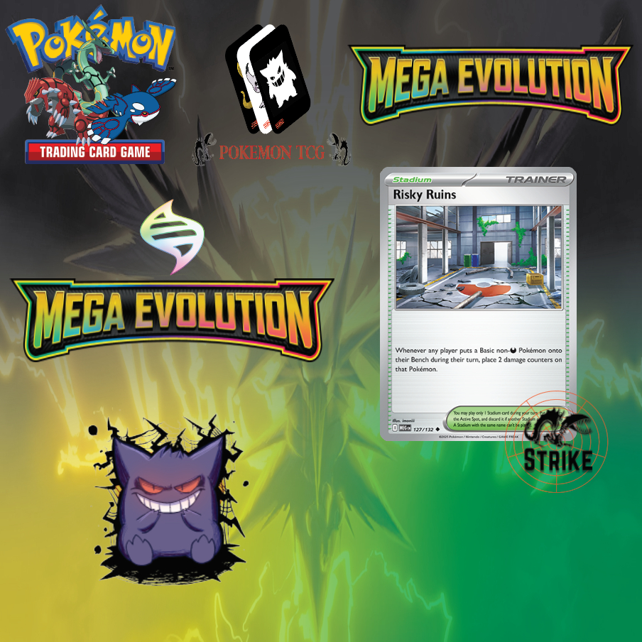 Pokemon Trainer Card - Risky Ruins 127/132 Mega Evolution ME01 PTCG ...