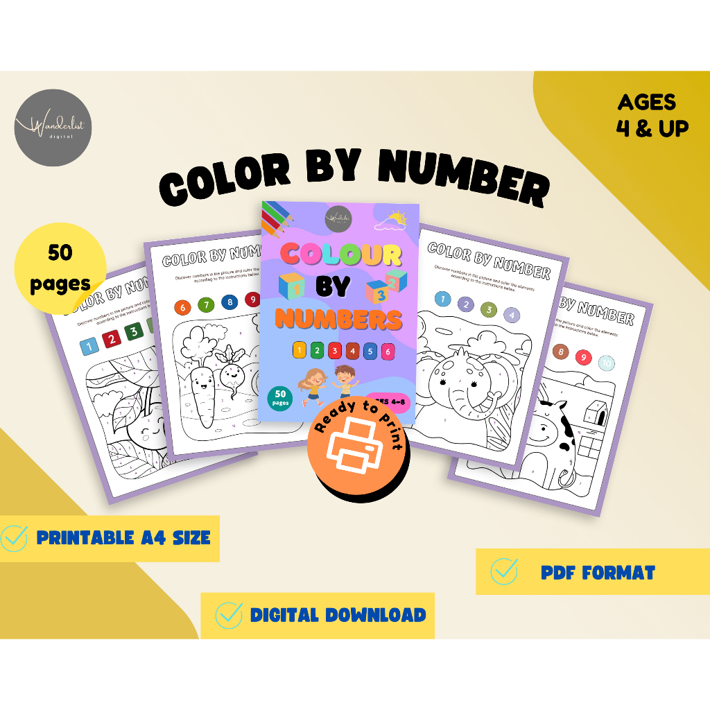 PDF Printable l Color by Number Activity | Shopee Malaysia
