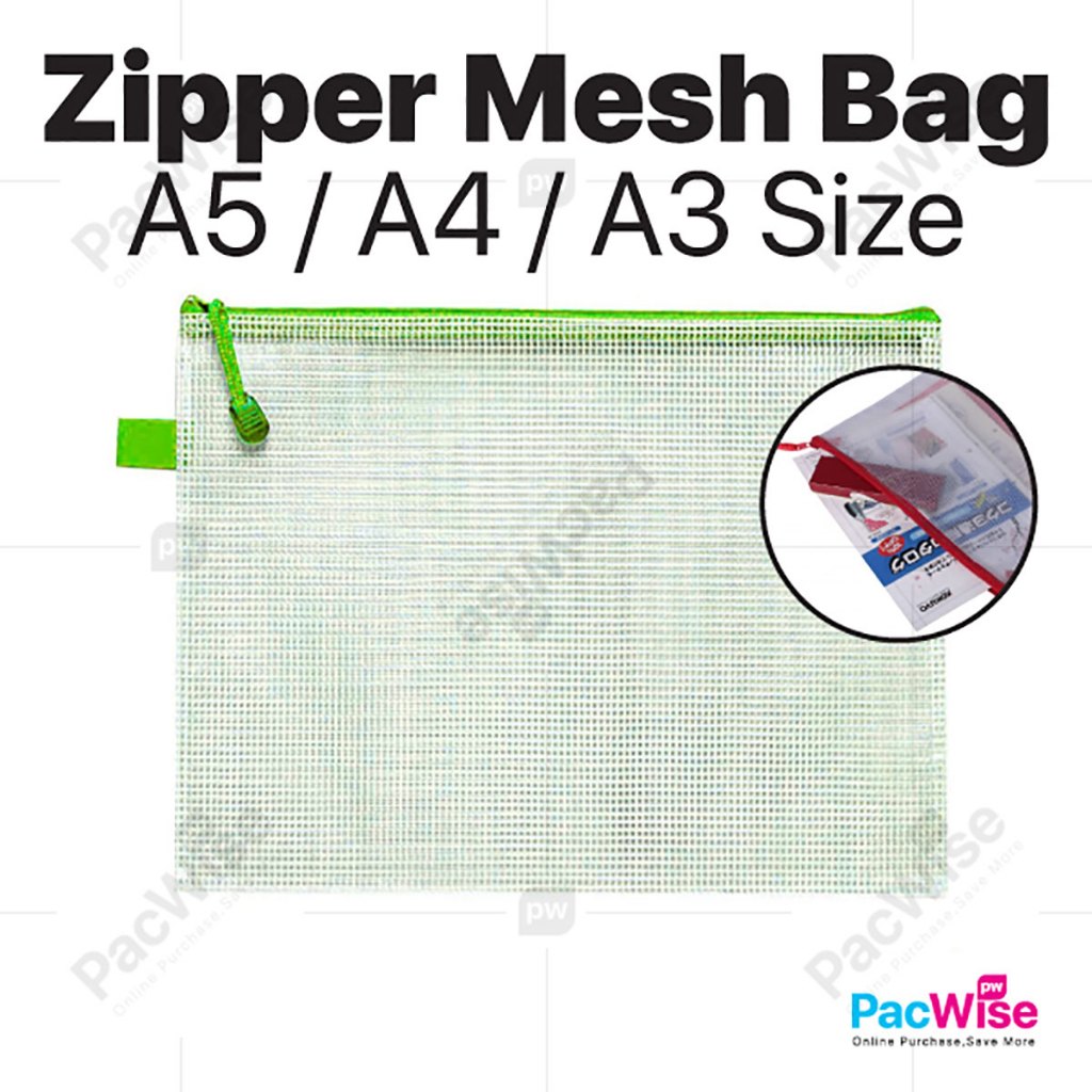 Zipper Mesh Bag PVC / Beg Fail PVC Zip Mesh / Document Holder Filing ...