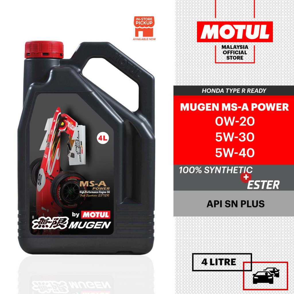 MOTUL MUGEN MS-A Power 0W20 / 5W30 / 5W40 4L Minyak Enjin 100% Sintetik ...