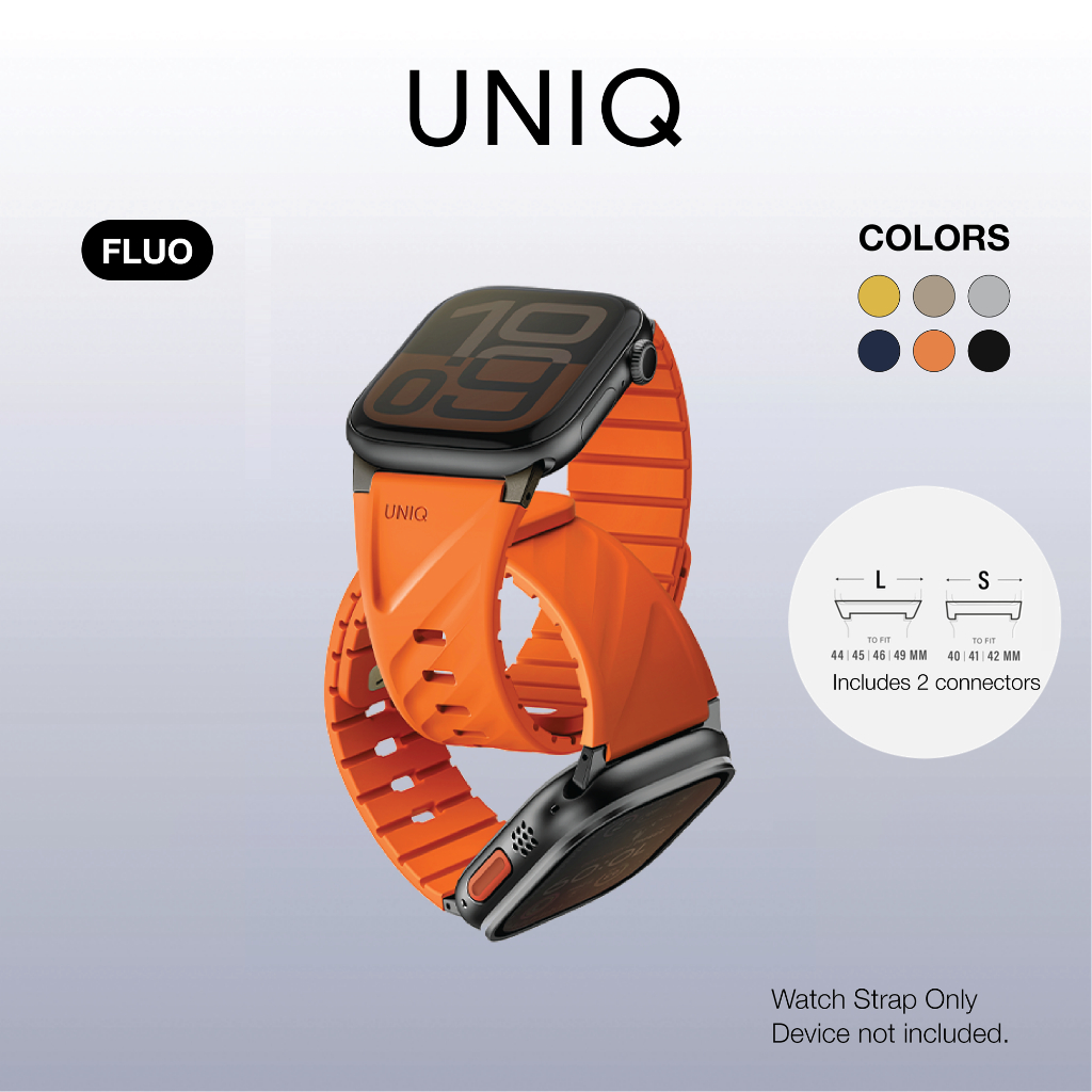 UNIQ Fluo Magnetic Apple Watch Strap with Connector Bundle For All Size ...