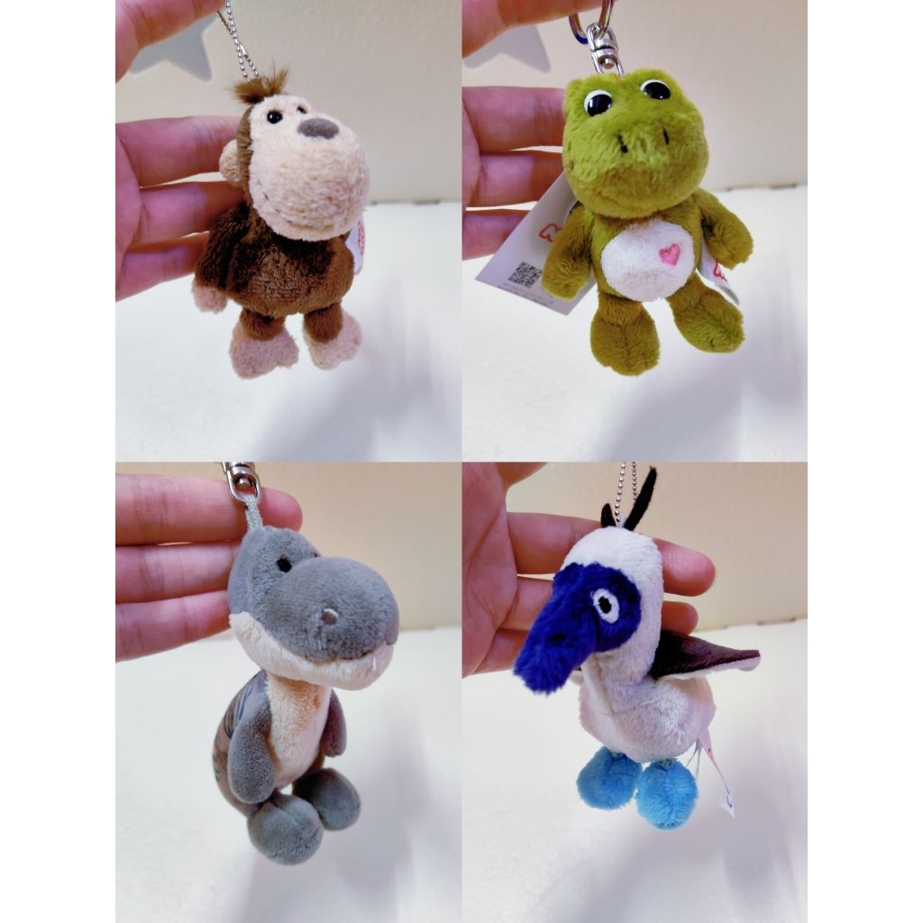 NICI bean bags preloved mascot keychain plush SKC46 Frog Monkey Sula ...