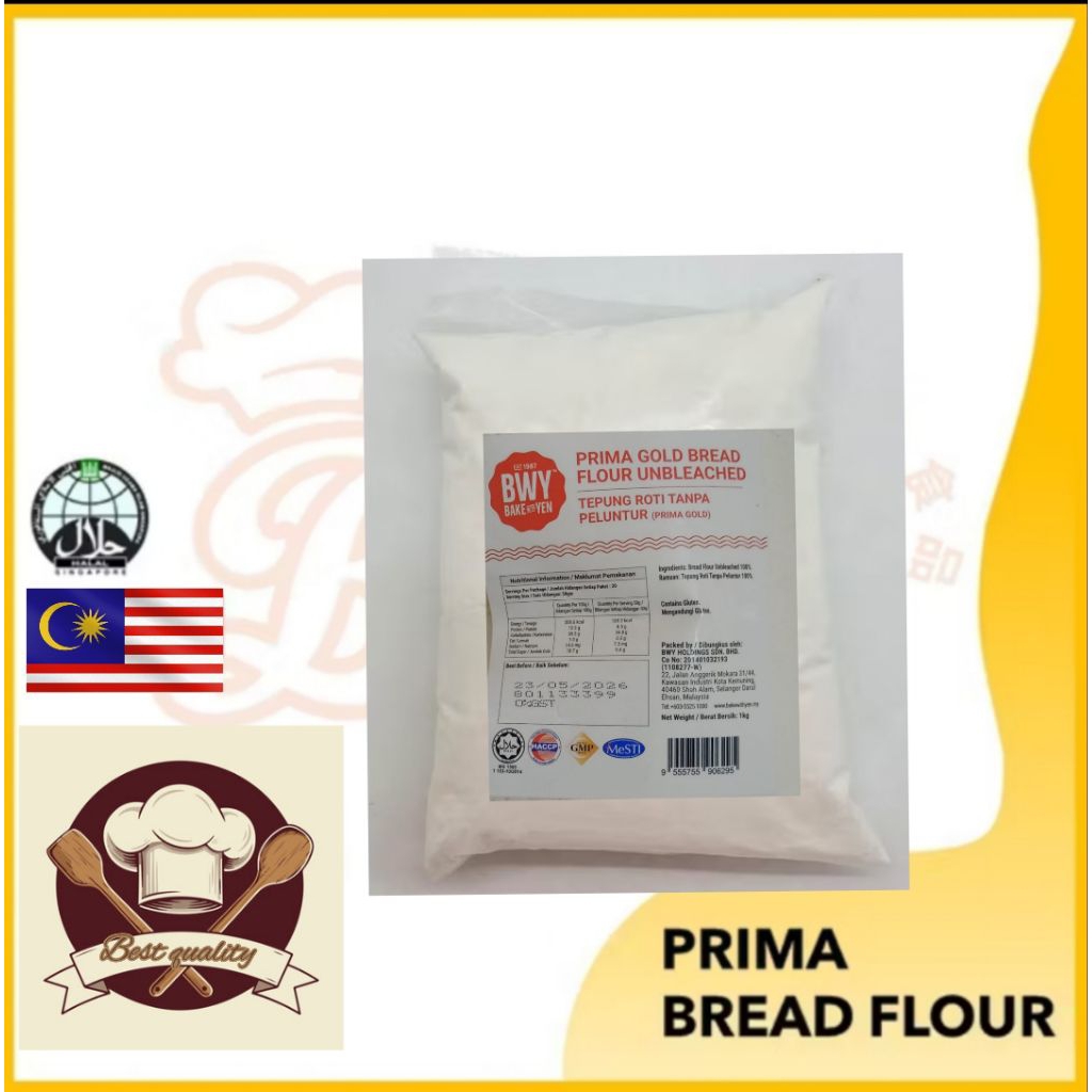 [Best Quality] BWY Prima Gold Bread Flour (Unbleached) / Tepung Roti ...