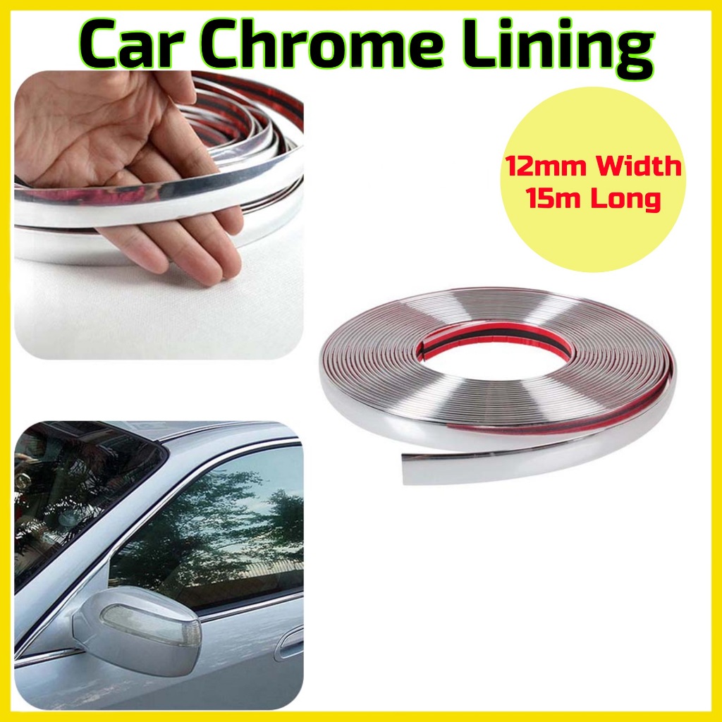 Chrome Lining Strip 12MM / 15M Moulding Decoration Bumper Protector ...