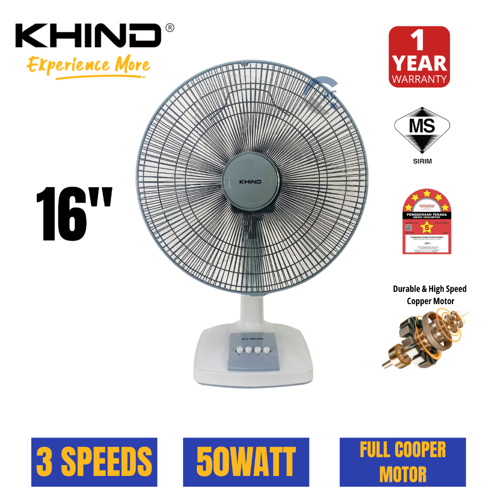 KHIND TABLE FAN 16" TF166 | KIPAS MEJA | KIPAS TABLE | KIPAS RENDAH ...