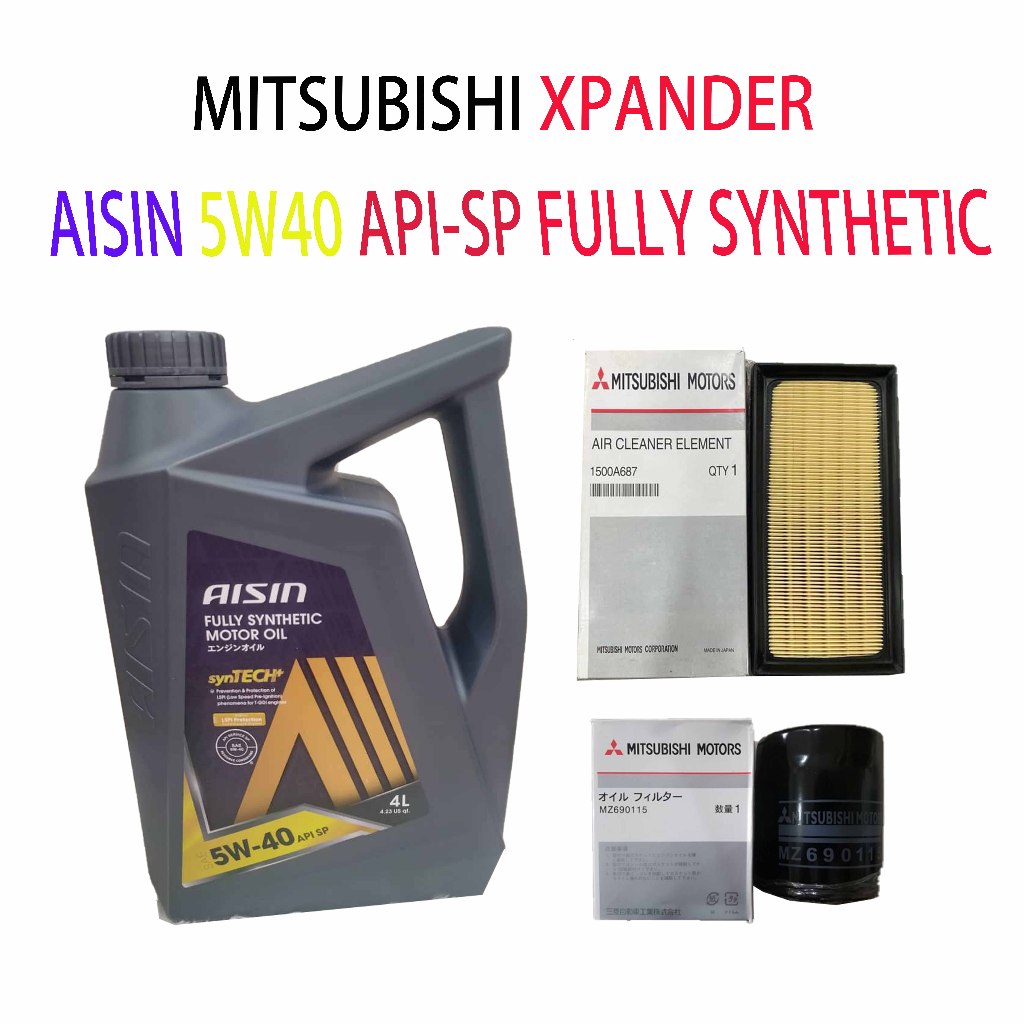 MITSUBISHI XPANDER OIL FILTER + AIR FILTER +AISIN 5W40 API-SP (USE 10 ...
