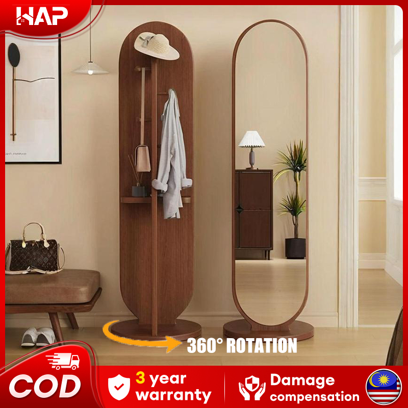 HAP Rotating Dressing Mirror Full Length Mirror Menggantung Pakaian ...