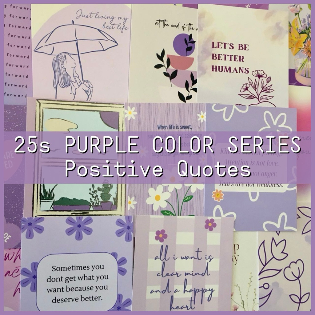 25s PURPLE COLOUR SERIES POSITIVE QUOTES CARD | Shopee Malaysia