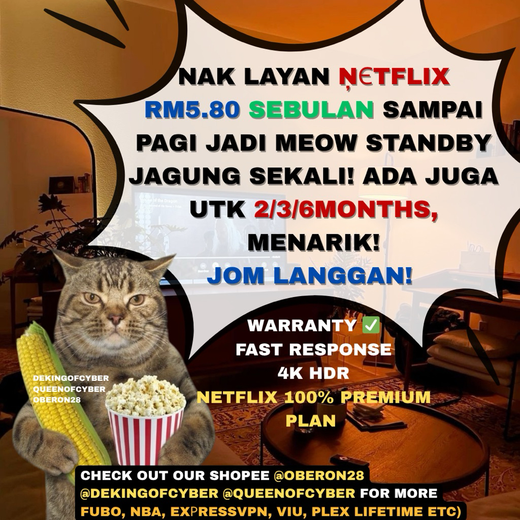 NETFLIX Account 4K FIix Account Premium Plan Neflix Murah | Shopee Malaysia