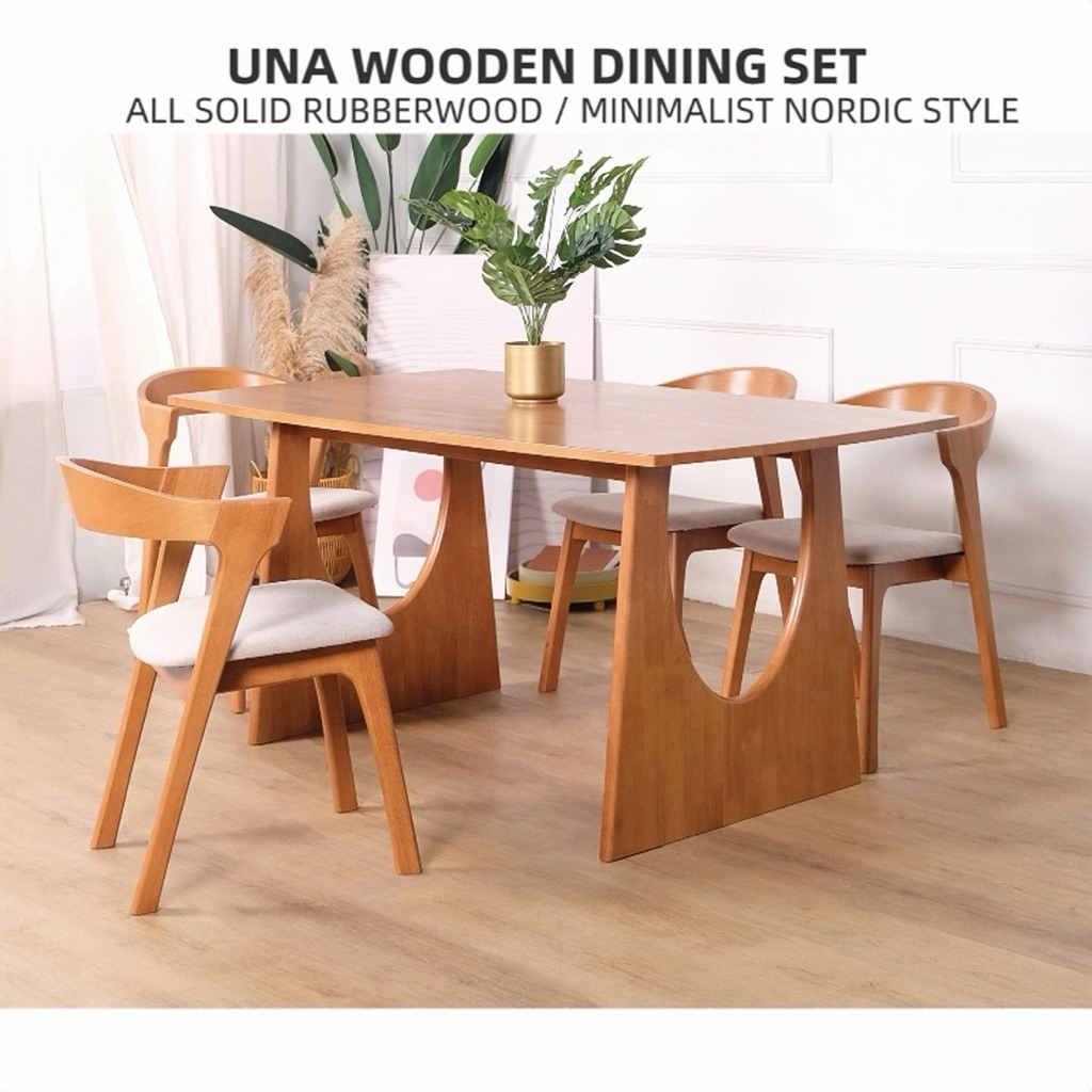 FREE SHIPPING | HS FURNITURE | UNA DINING SET | DINING TABLE SET | MEJA ...