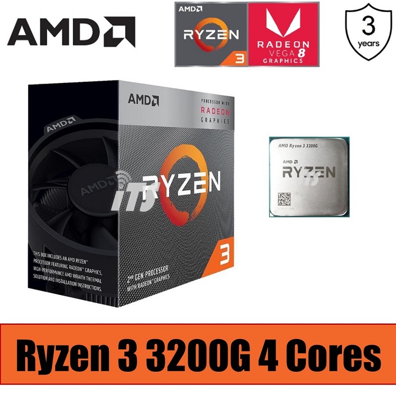 AMD Ryzen 3 3200G with Radeon Vega 8 Graphics 3.6Ghz AM4 Processor ...