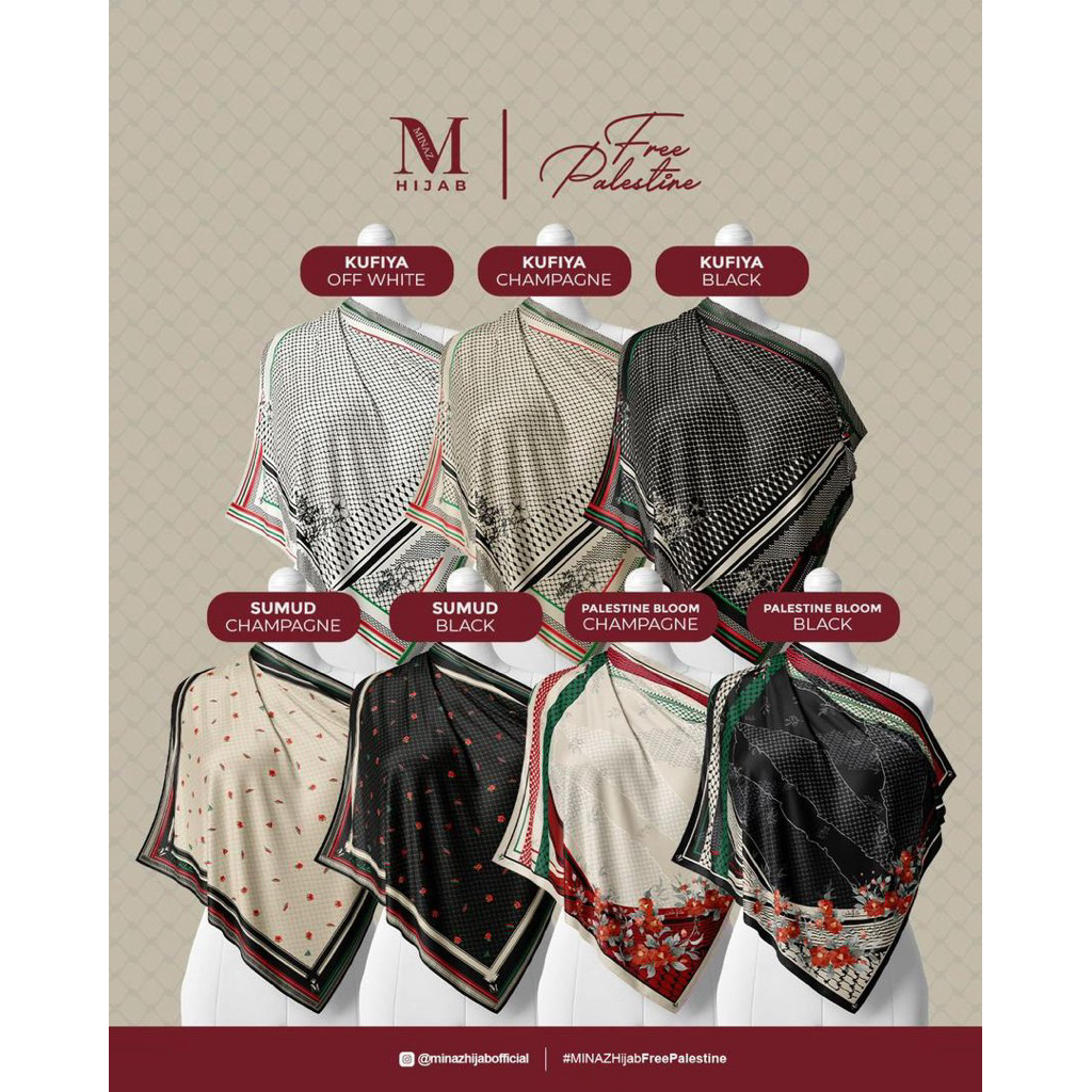 Ready Stok MINAZ Hijab SE FREE Palestine | Bawal Bidang 45 | Koleksi ...