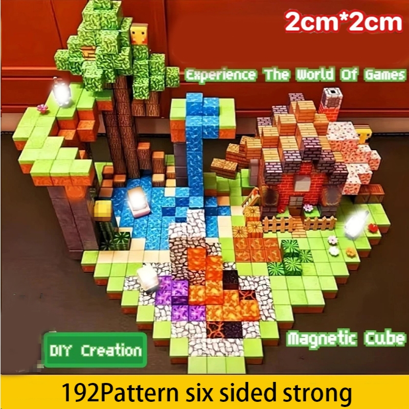 100pcs mc Minecraft Magnetic Blocks Puzzle toys for boys DIY Variety ...