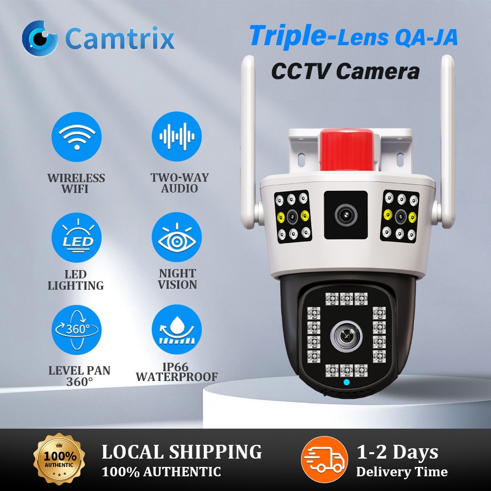 Camtrix CCTV Camera Wireless Outdoor Three Screen Dual Lens 9MP HD ...