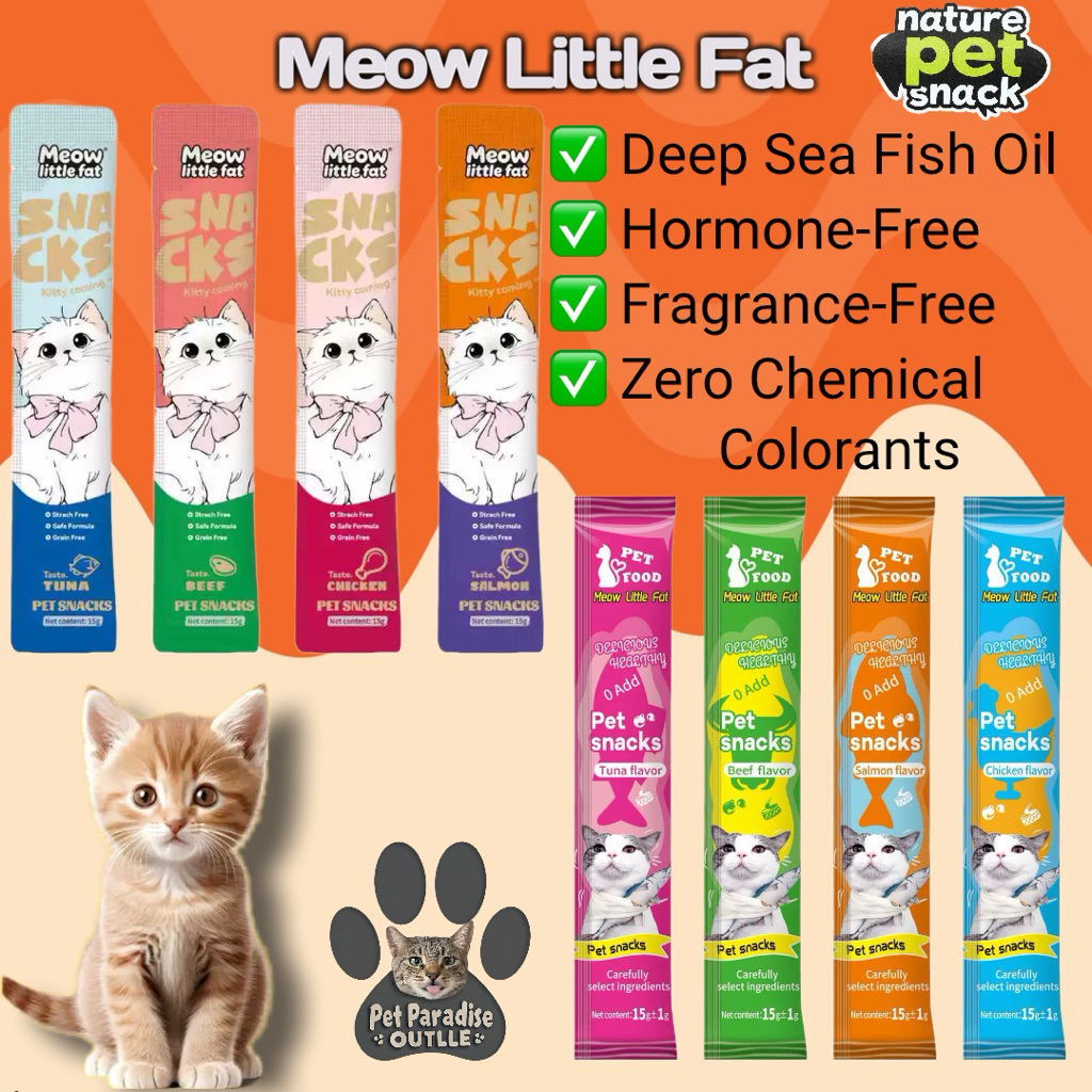 50 PCS / 100 PCS Meow Litter Fat Premium Cat Treat Cat Snack Cat Stick ...