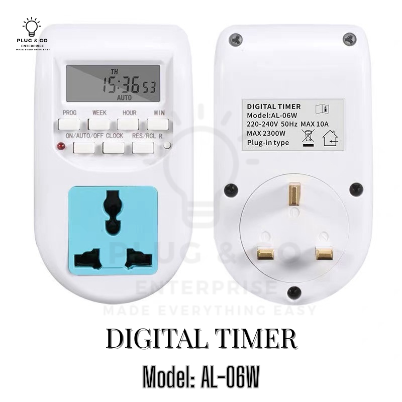 Digital Timer Plug Socket AL-06W 220V 2300W Programmable Timer Switch ...