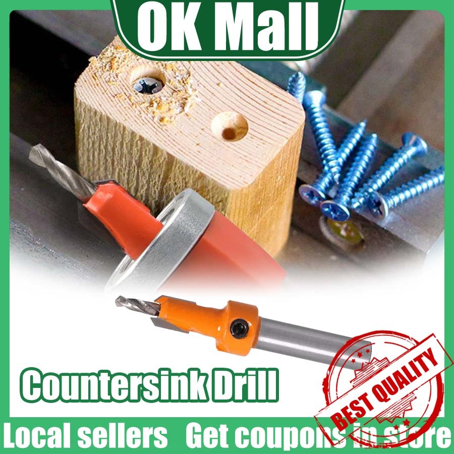 5PCS Wood Countersink Drill Kit/Pilot Shank Screw Step Bits/Woodworking ...