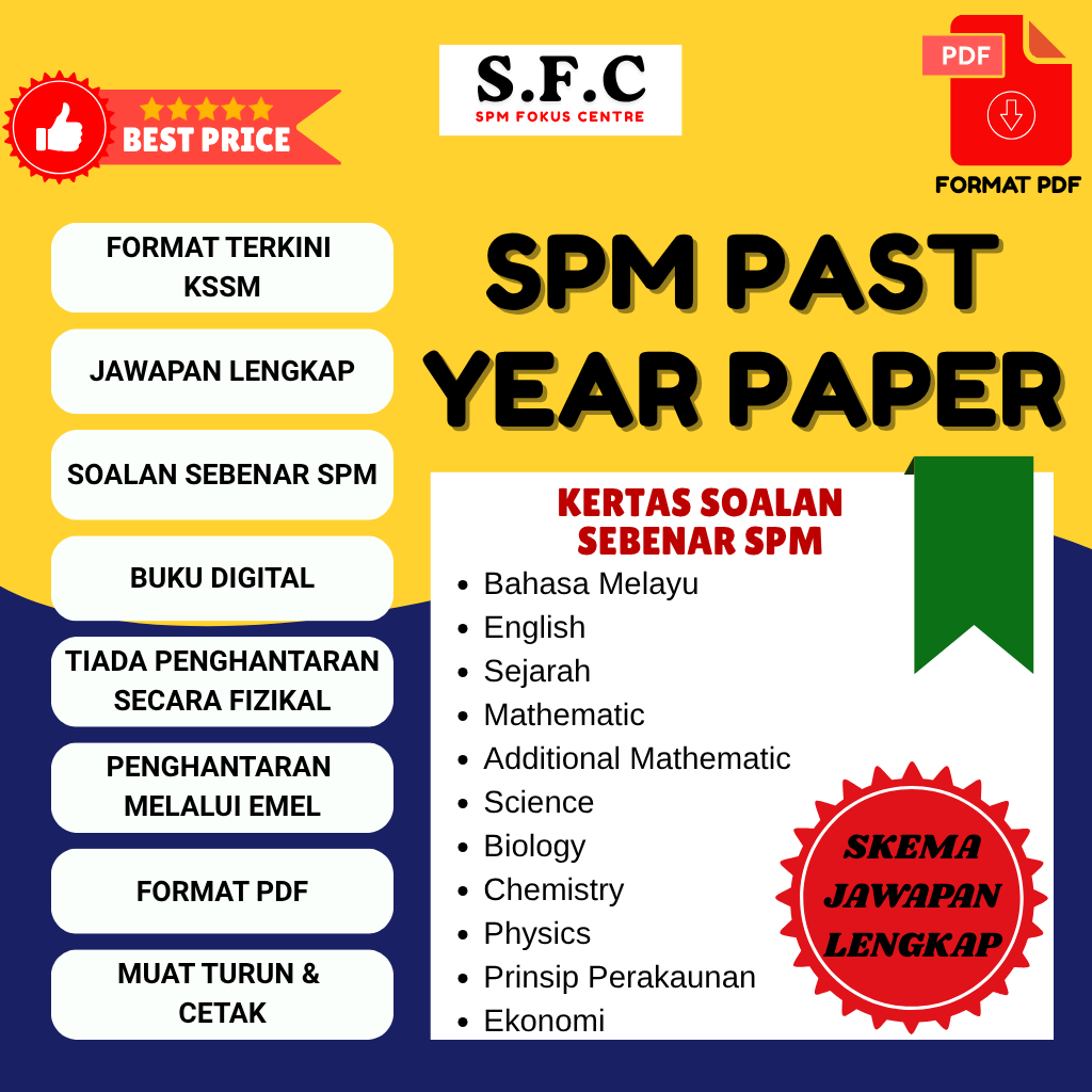SPM Past Year Paper PDF | SPM Soalan Sebenar | KSSM SPM | Latihan ...