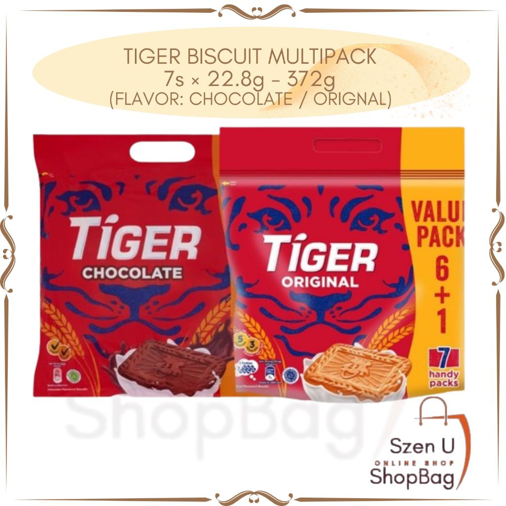 Tiger Biscuit Multipack 7s x 22.8g (Flavor: Chocolate / Orignal ...