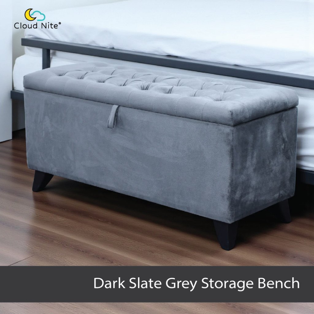 Cloud Nite - Dark Slate Grey Storage Bench | Shopee Malaysia