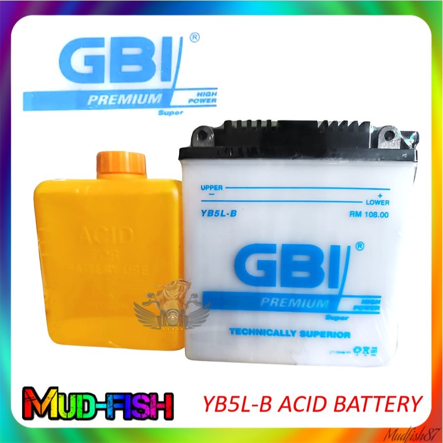 HATEN | OSIMA | GBI YB5L-B YB5L CONVENTIONAL ACID BATTERY YB5 FOR MOTOR ...