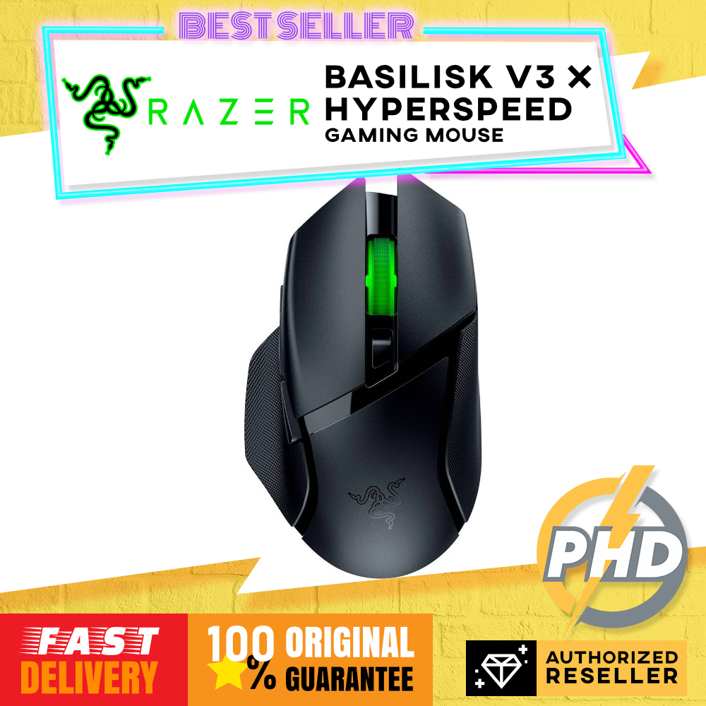 Razer Basilisk V3 X HyperSpeed Wireless Gaming Mouse 7 Buttons Dual ...