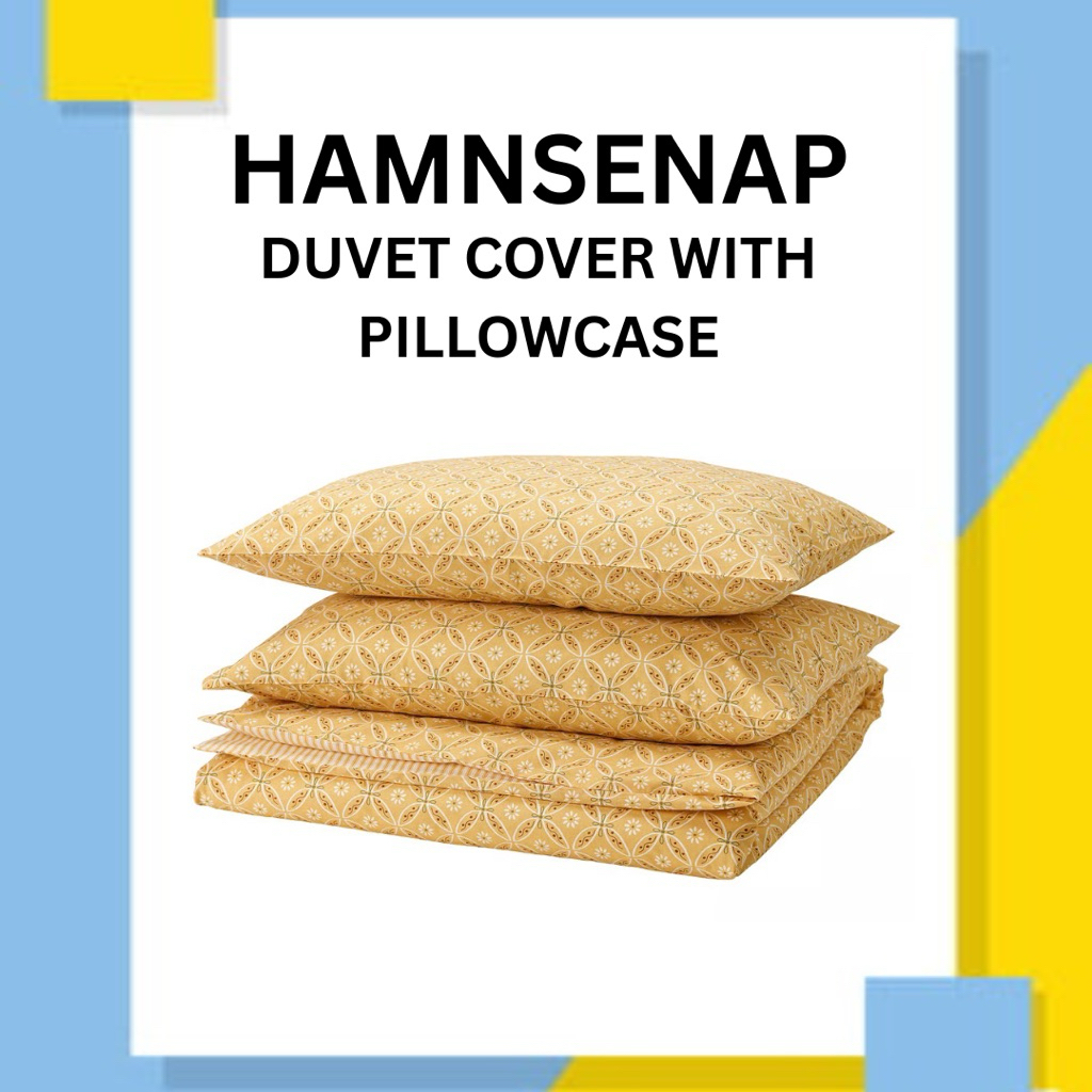 IKEA HAMNSENAP Duvet Covet With Pillowcases | Shopee Malaysia