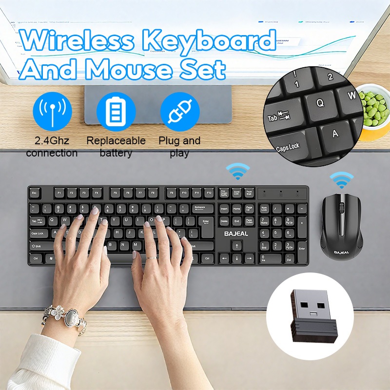 Desktop Set Wireless Keyboard And Mouse Laptop Business Office ...