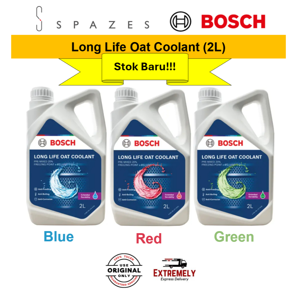 Bosch Long Life Oat Coolant Kereta Premix (2 Litre) | Shopee Malaysia