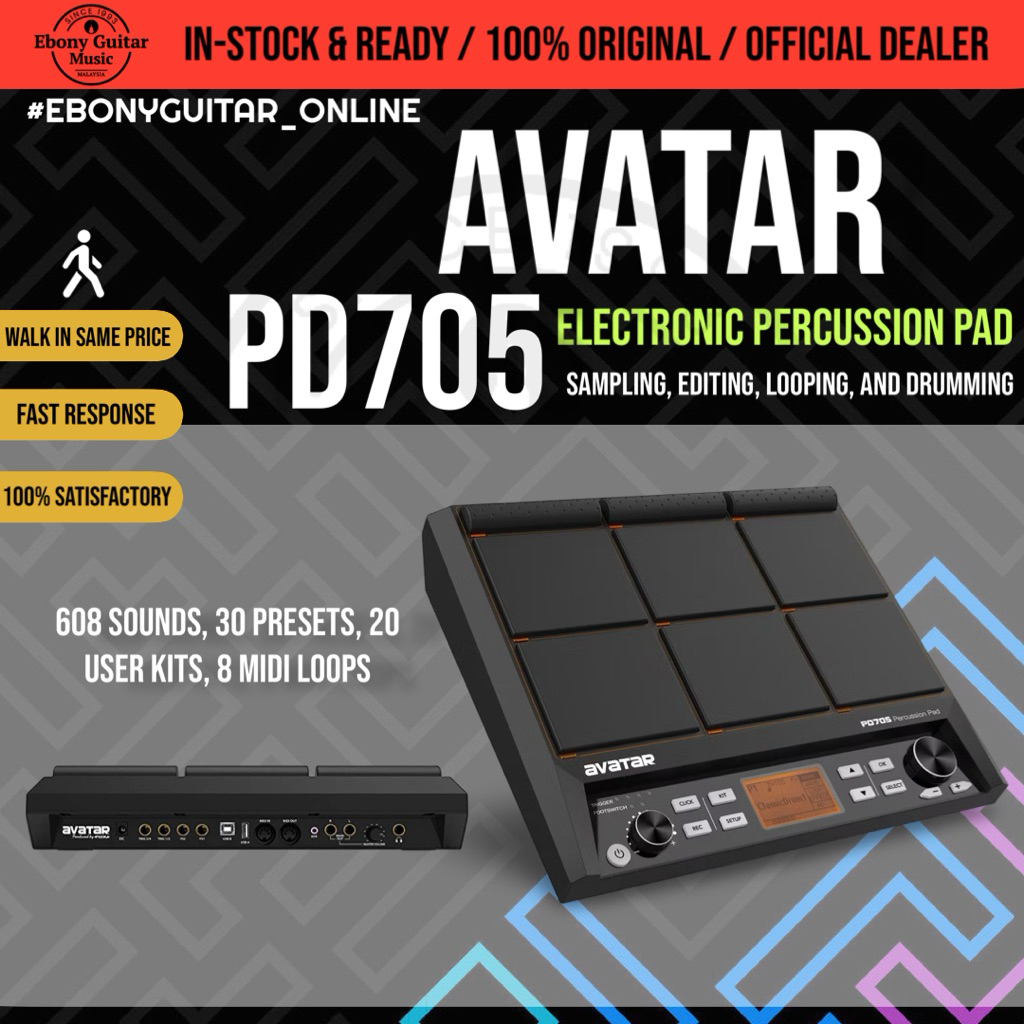 AVATAR PD705 Electronic Percussion Sampler Pad Music Editing ( HXW / PD ...