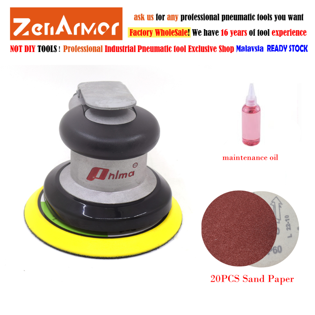 5" 125mm Air Sanding Polishing Machine SanderPaper Pneumatic Car ...