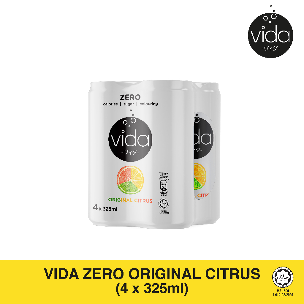 Vida Zero Cluster Pack 4x325ml - Original Citrus | Shopee Malaysia