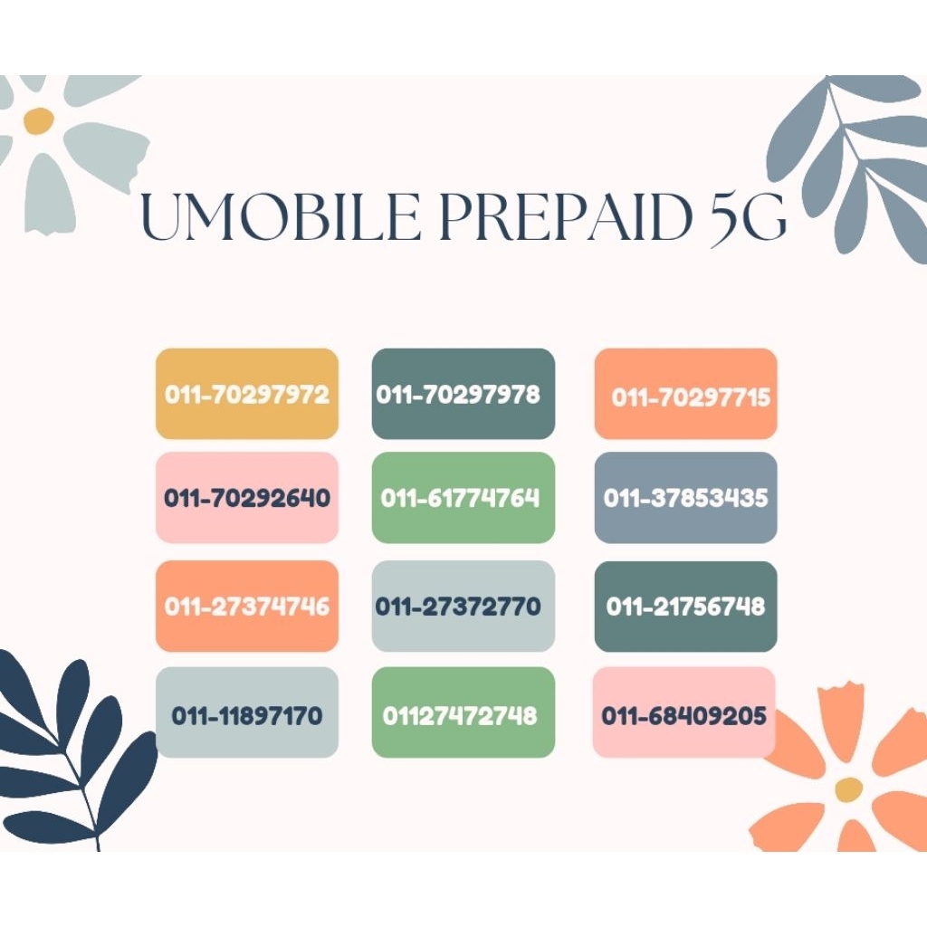 UMOBILE PREPAID 5G PLAN/U PREPAID/SIMCARD/NUMBER SENANG INGAT/SIMCARD ...