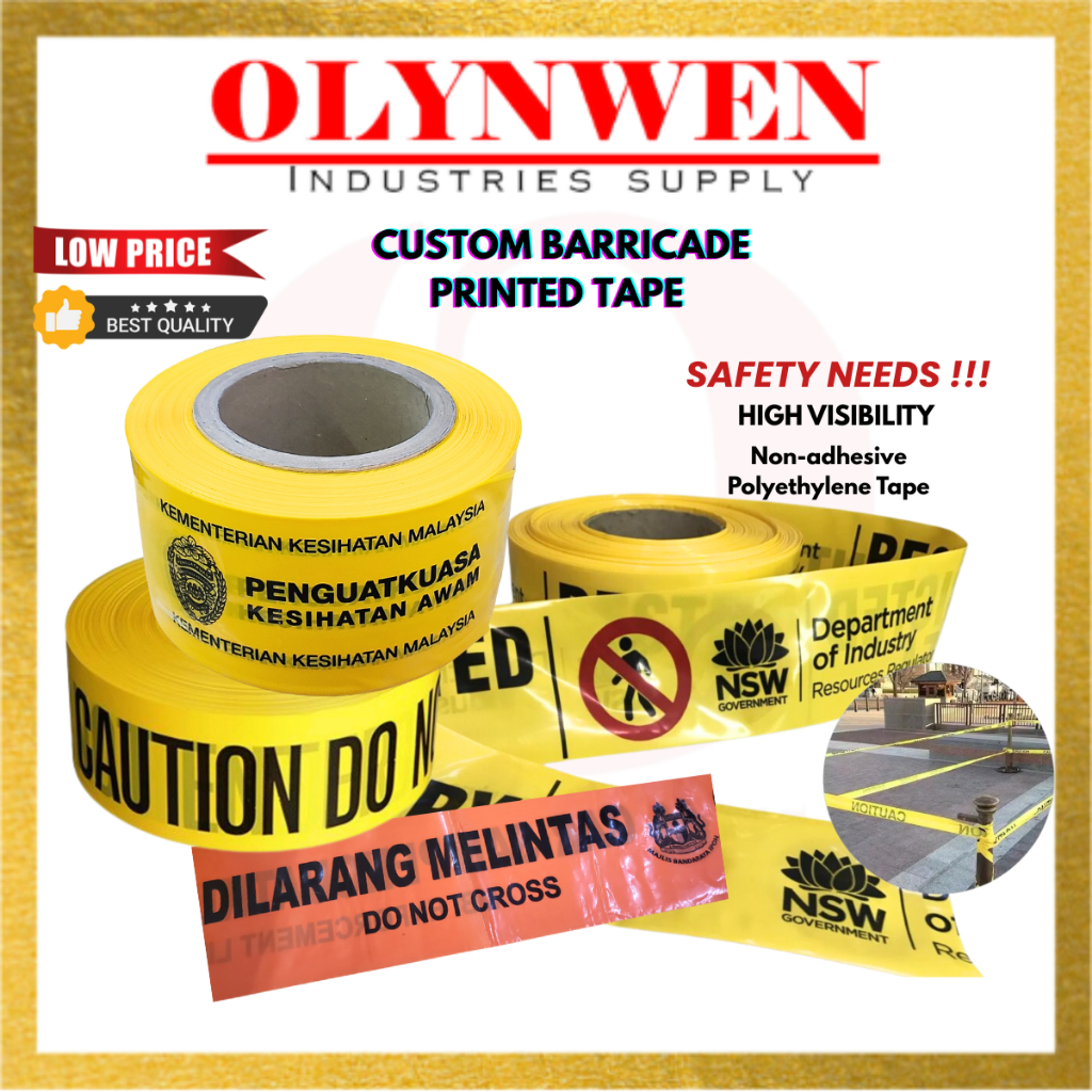 Custom Made Barricade Printed Tape Logo Tape Customized Printing DIY ...
