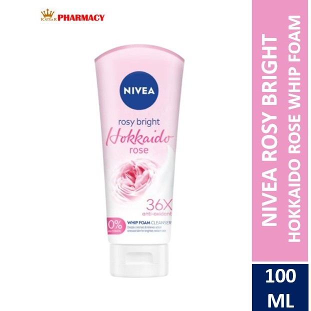 NIVEA ROSY BRIGHT HOKKAIDO ROSE WHIP FOAM 100ML ( EXP 02/2026 AND AB0VE ...