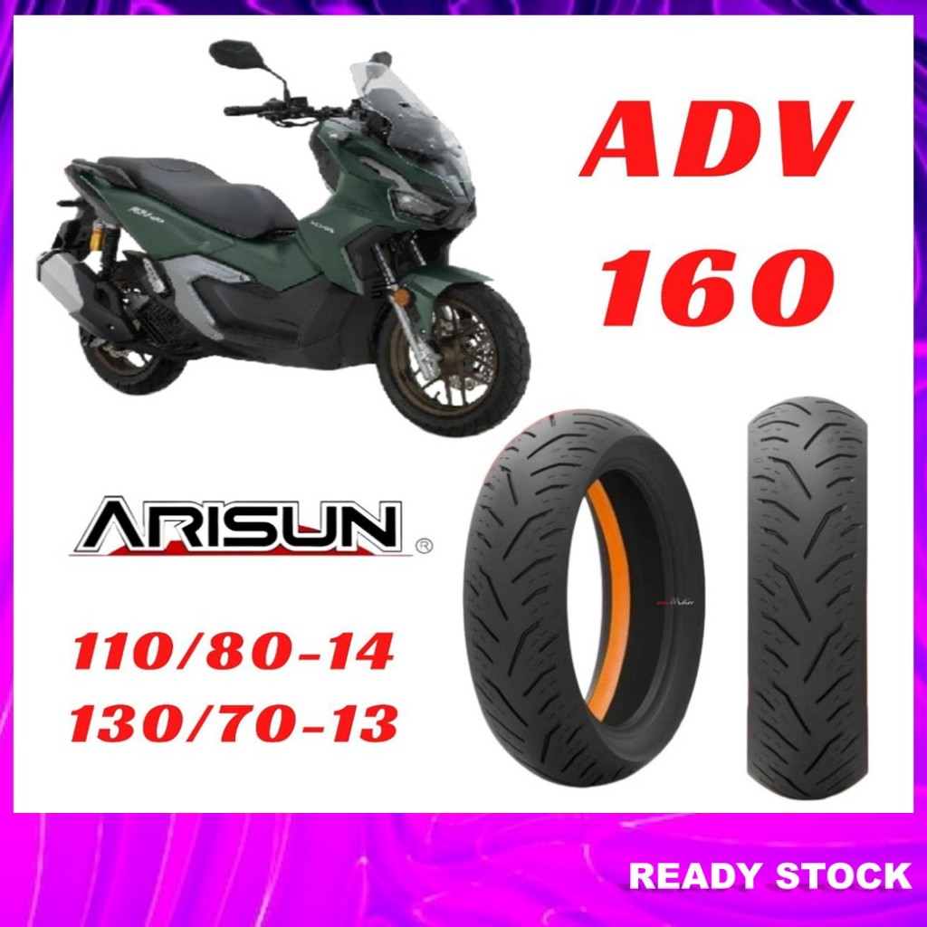 Arisun Tayar SK1 Knight (Honda ADV 160 - Front 110/80-14 Rear 130/70-13 ...