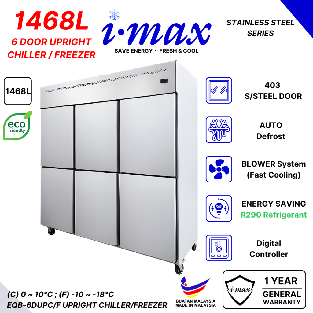 Imax 6 Door Stainless Steel Upright Chiller / Upright Freezer l Energy ...