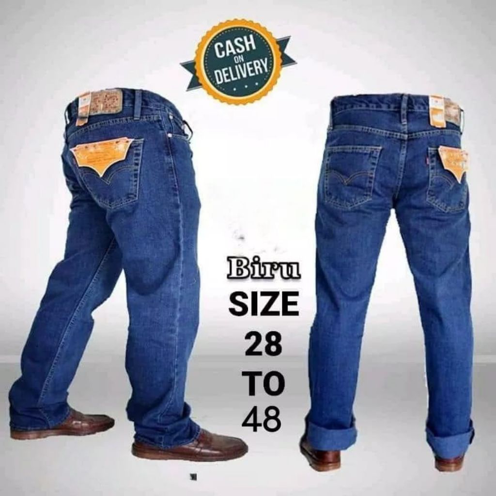 Denim Long pant (straight cut zipper) size 28-48 | Shopee Malaysia