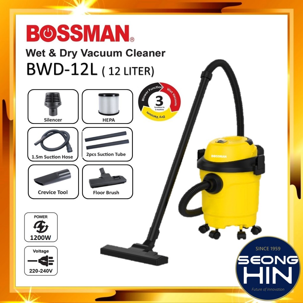 Bossman 12L Vacuum Cleaner 3 in 1 BWD12L 1200W Pembersih Vakum 3 dalam ...