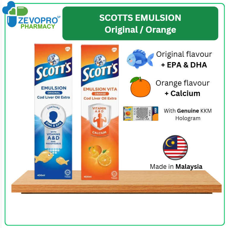 Scotts Emulsion Cod Liver Oil Extra - Original / Orange | Shopee Malaysia