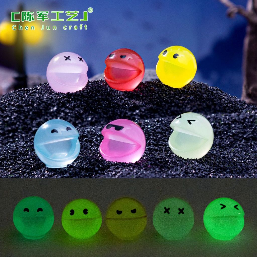 [10bags] LUMI EMOJI BEAN BUDDIES PACMAN FIGURE DIY RESIN | 夜光表情糖豆人萌粒DIY ...