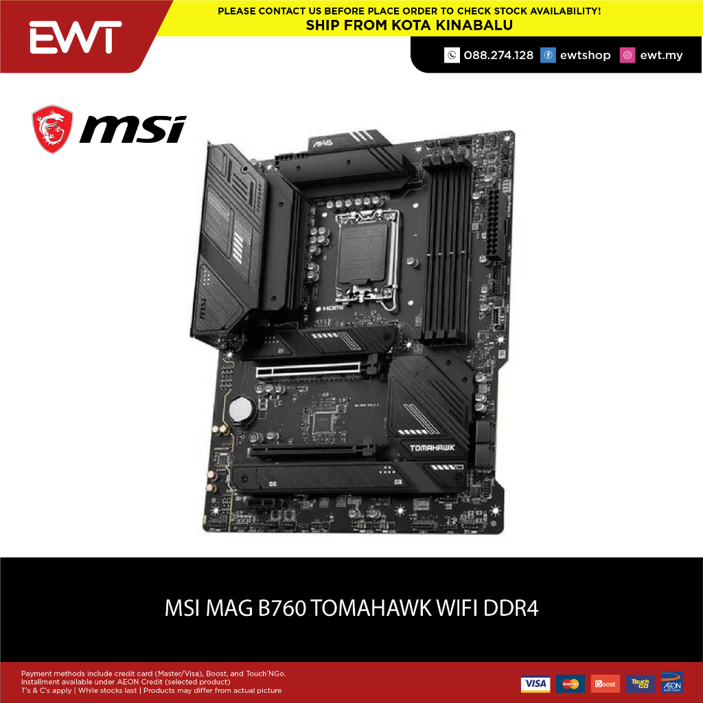 MSI MAG B760 TOMAHAWK WIFI DDR4 100% ORIGINAL | Shopee Malaysia