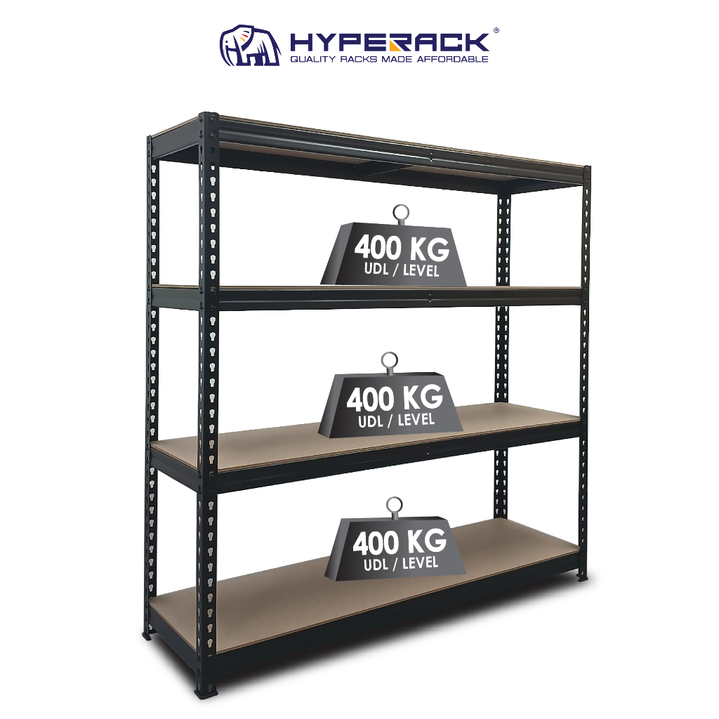 [FREE SHIPPING] HYPERACK™️ Boltless Rack Black 4 Levels Rak Besi ...