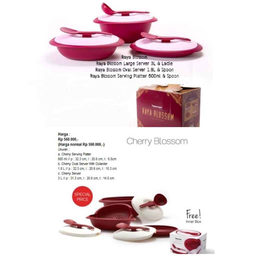 (STOK LAMA) Tupperware blossom serveware ada kesan2 dan kotak rosak ...