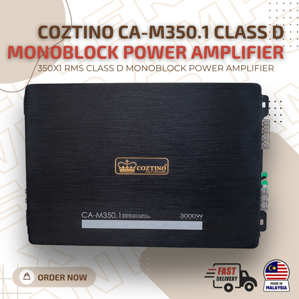 Coztino CA-M350.1 Class D Monoblock MOSFET Power Amplifier 350Watts RMS ...
