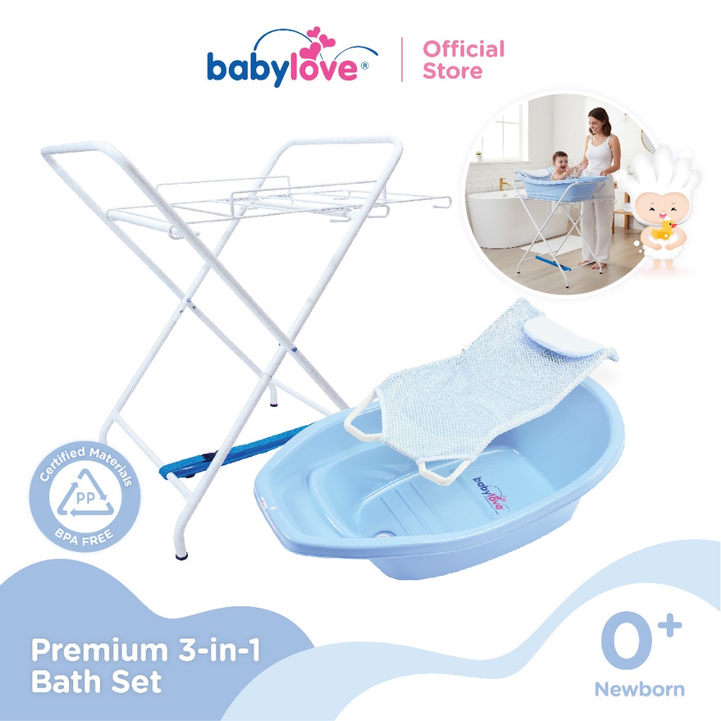 Babylove Bath Combo Set Mandian Bayi 2 dalam 1 / 3 dalam 1 (Bath Stand ...