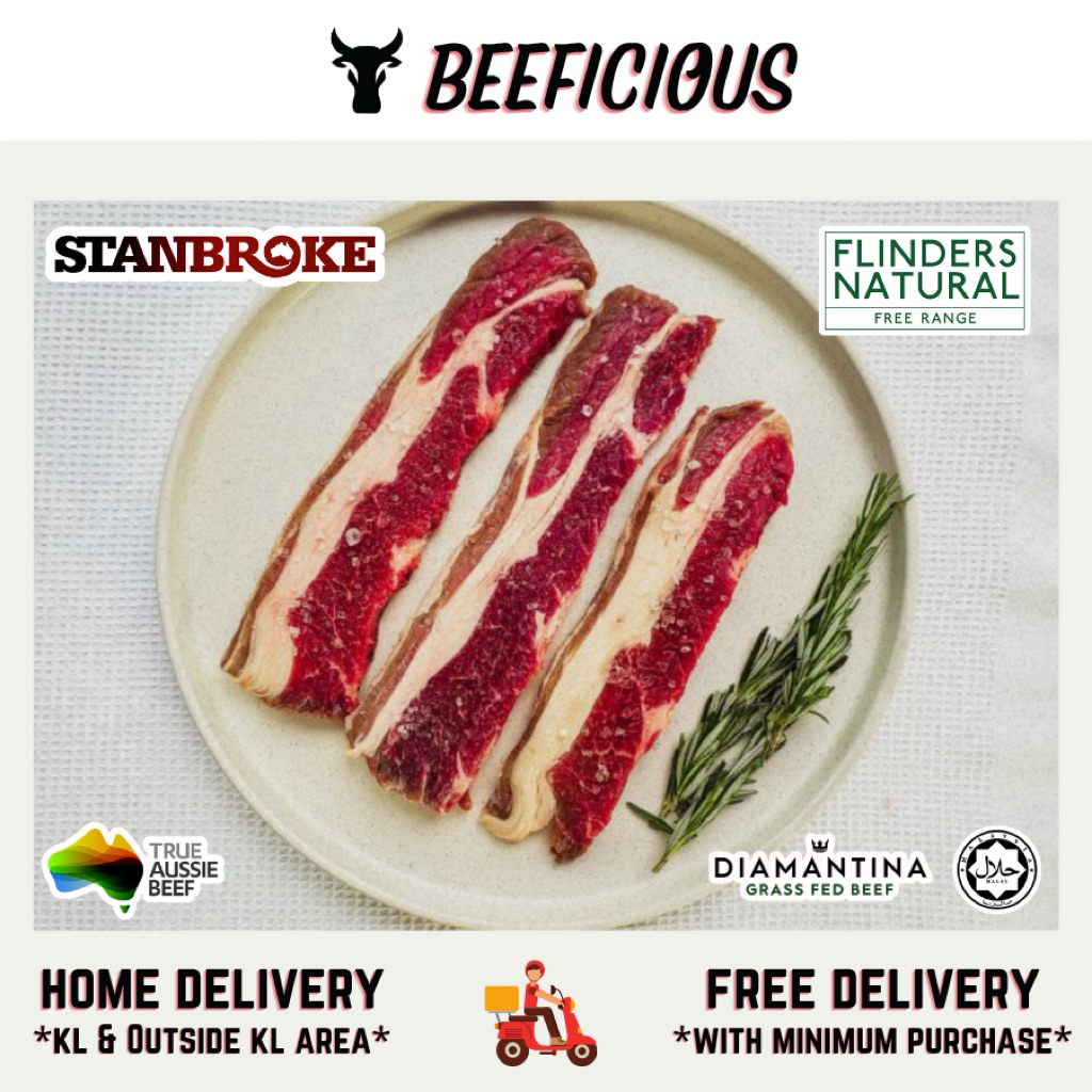 Aust 100% GrassFed & Finished Navel End ( Karubi Plate ) Shabu | Shopee ...