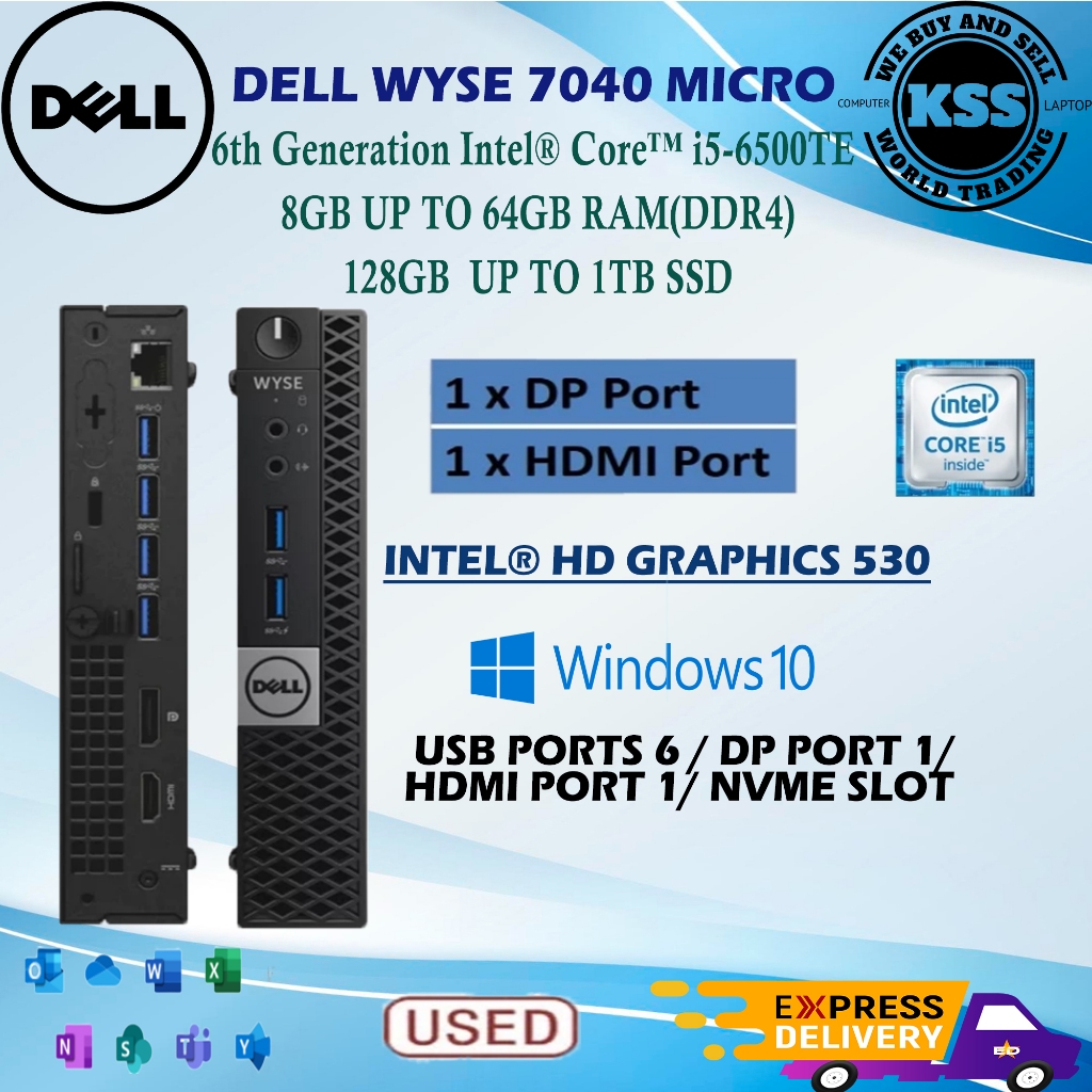 DELL WYSE 7040 MICRO PC CPU CORE i5-6500TE (6th Gen) UPTO 32GB RAM ...